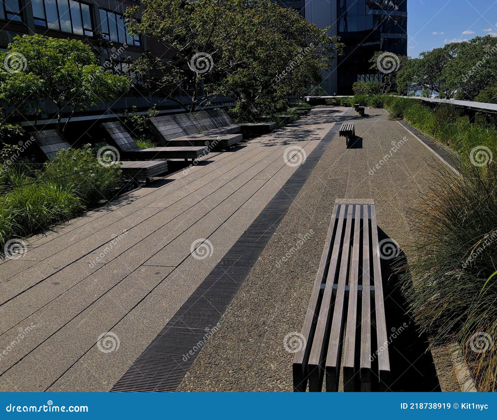 The Highline Park Has Many Seating Areas and Benches NYC. Editorial ...