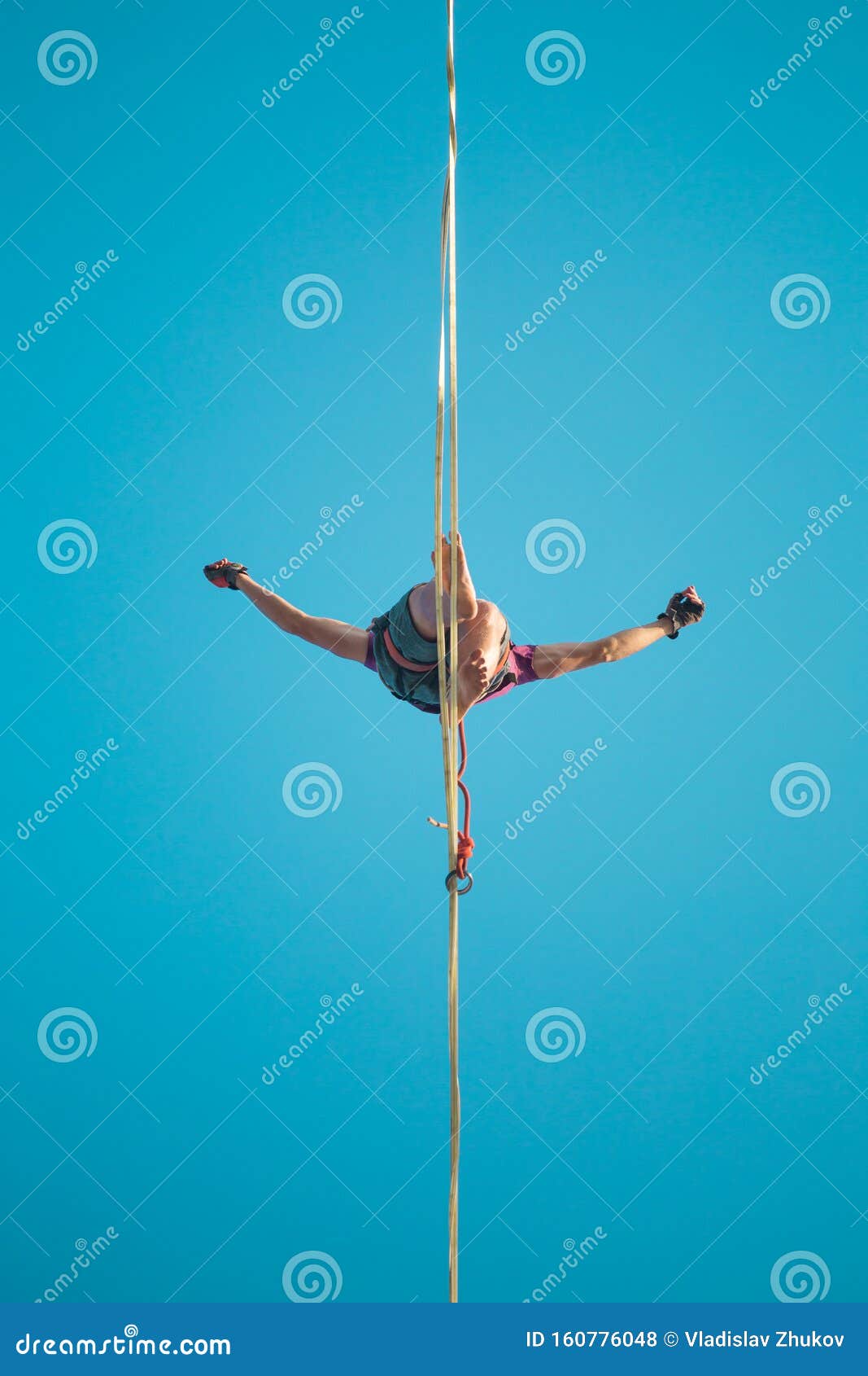 Highliner on the Background of Blue Sky Stock Photo - Image of blue ...