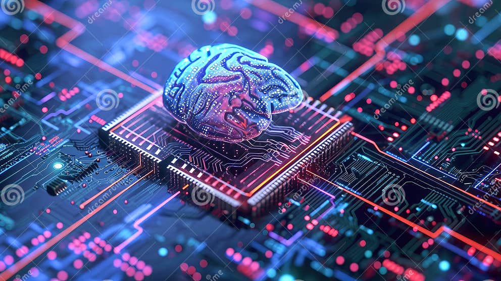 Highly Advanced Artificial Intelligence Microprocessor, Core of Modern ...