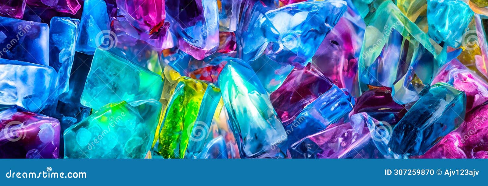 A Highly Coloured Image of Rainbow Coloured Ices Cube Shown in a ...