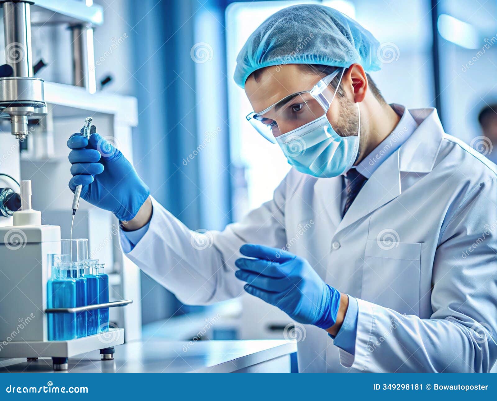 Flow Cytometry Vector Illustration. Labeled Measurement Instrument ...