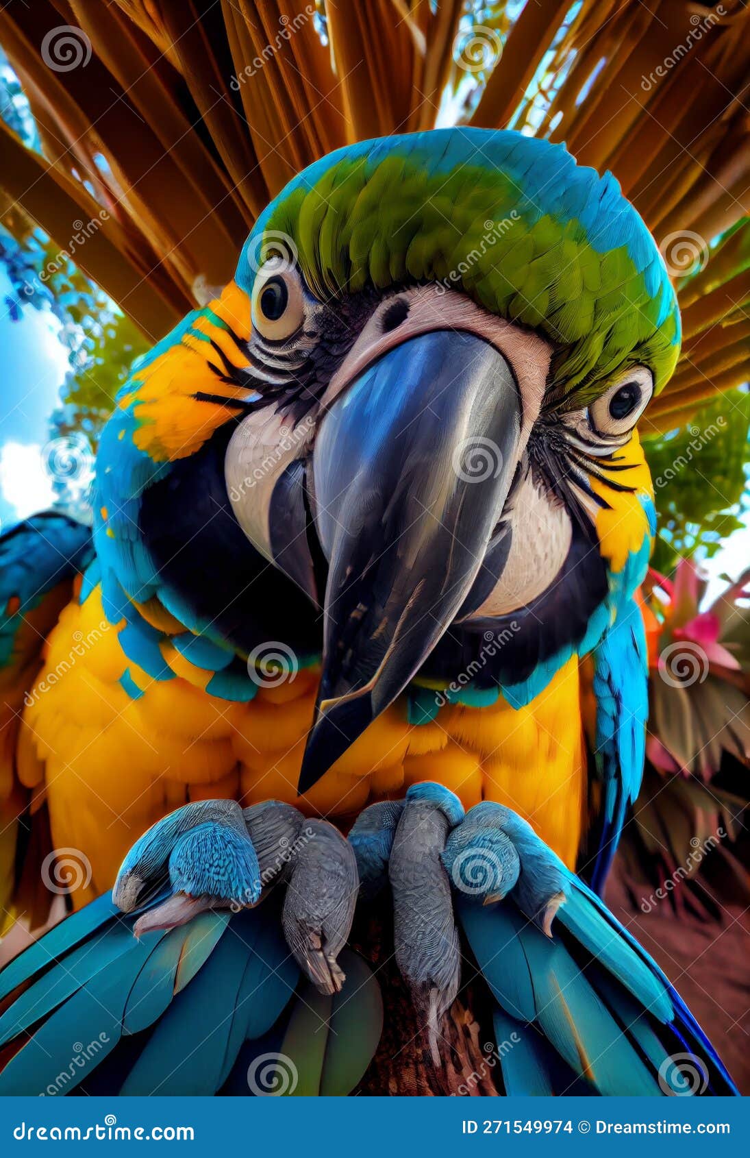Highly Defined Macro Photography Selfie of a Cute Macaw Generative AI ...