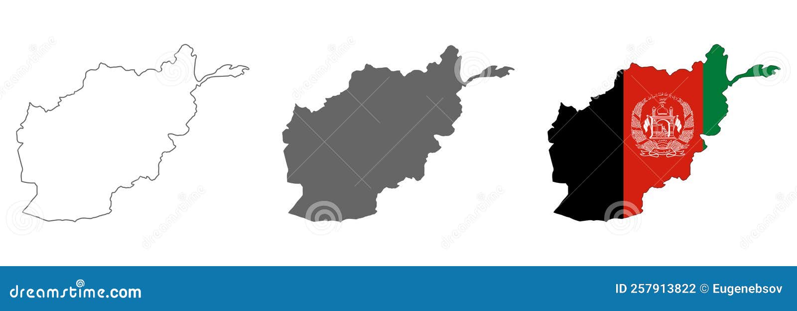 Highly Detailed Afghanistan Map with Borders Isolated on Background ...