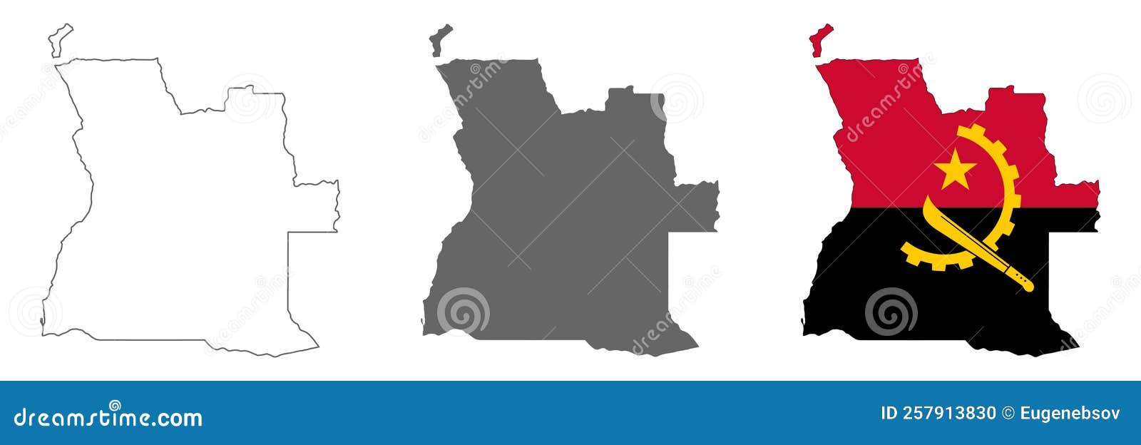 Angola Highly Detailed Physical Map Cartoon Vector | CartoonDealer.com ...