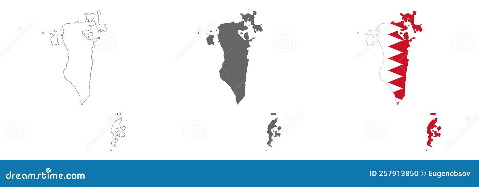 Highly Detailed Bahrain Map with Borders Isolated on Background Stock ...