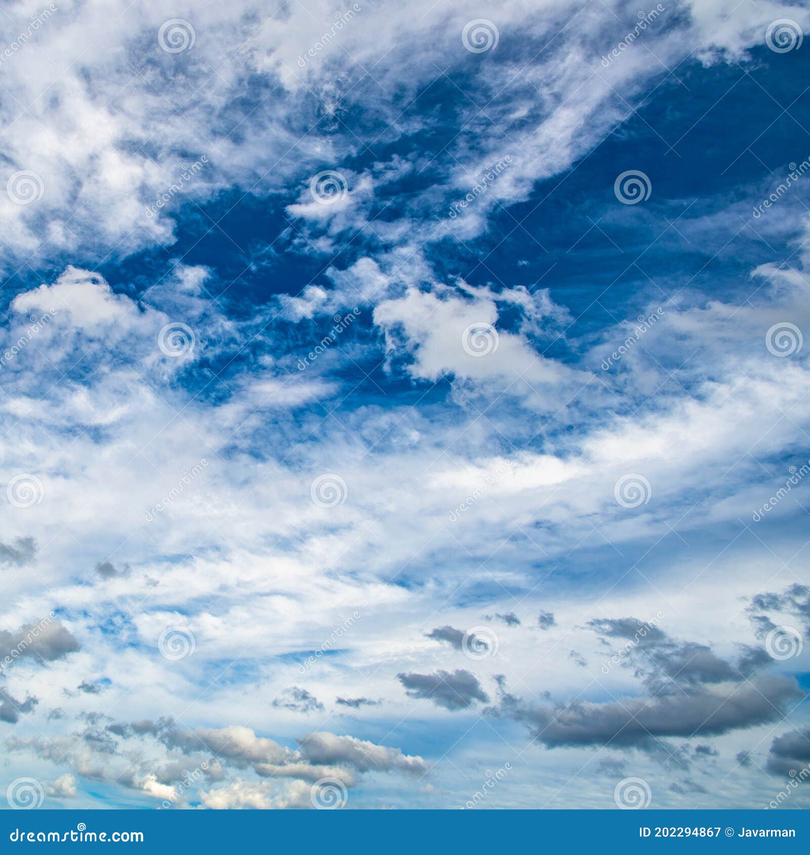 Highly Detailed Blue Cloudy Sky Background Stock Image - Image of ...