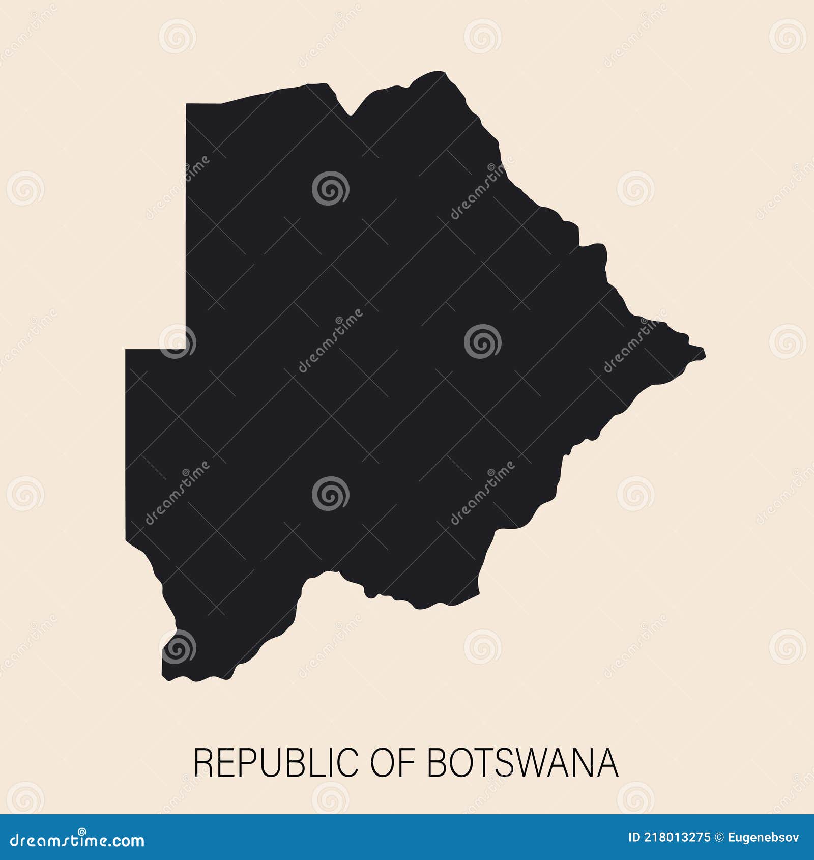 Highly Detailed Botswana Map with Borders Isolated on Background Stock ...
