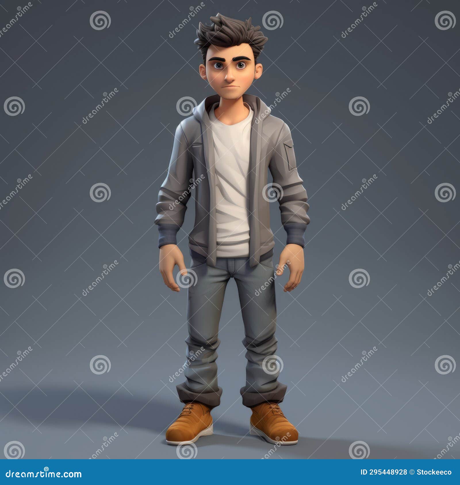 Highly Detailed Boy Animation Characters With Urban Edge Stock Photo ...