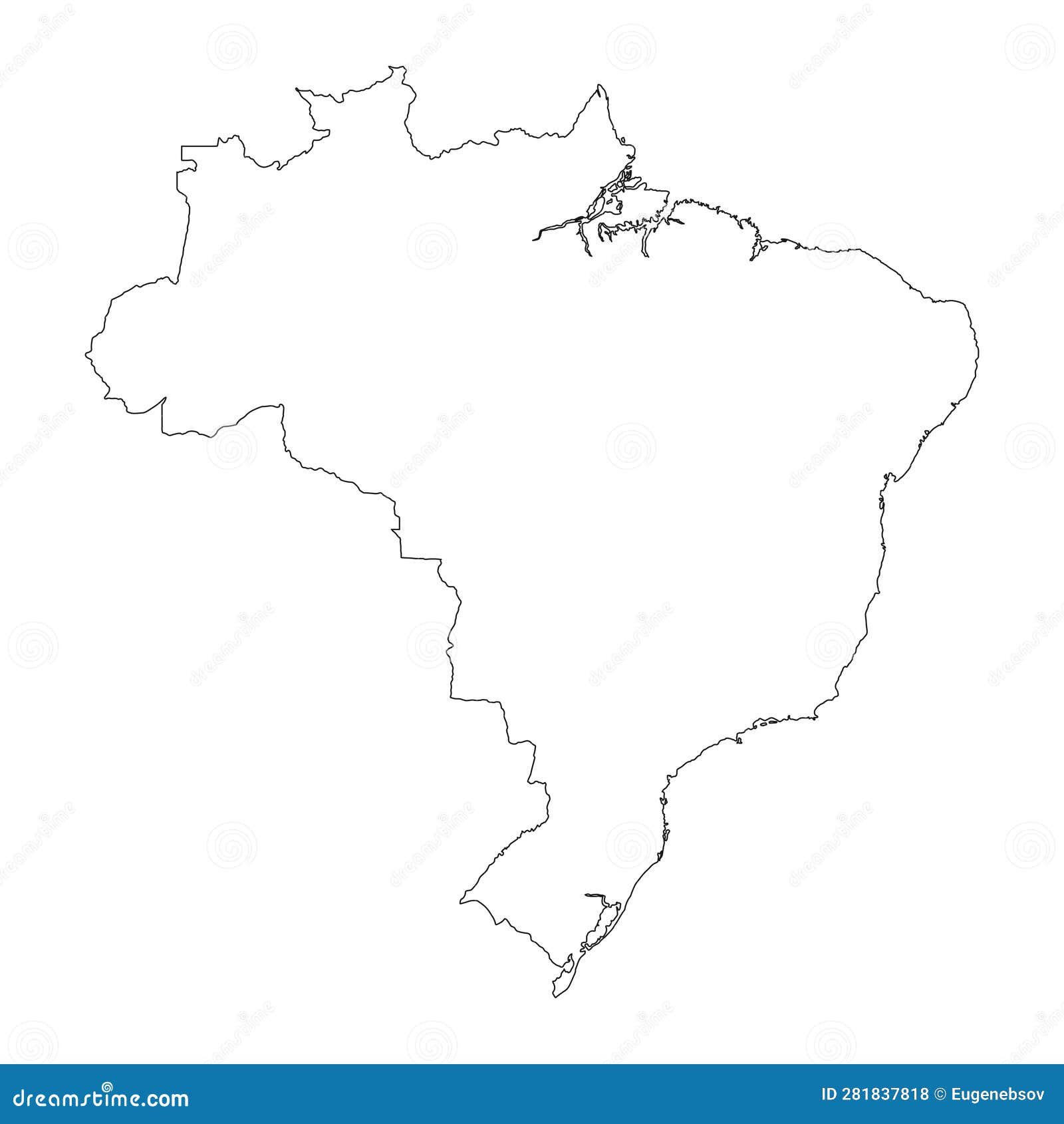 Highly Detailed Brazil Map with Borders Isolated on Background Stock ...