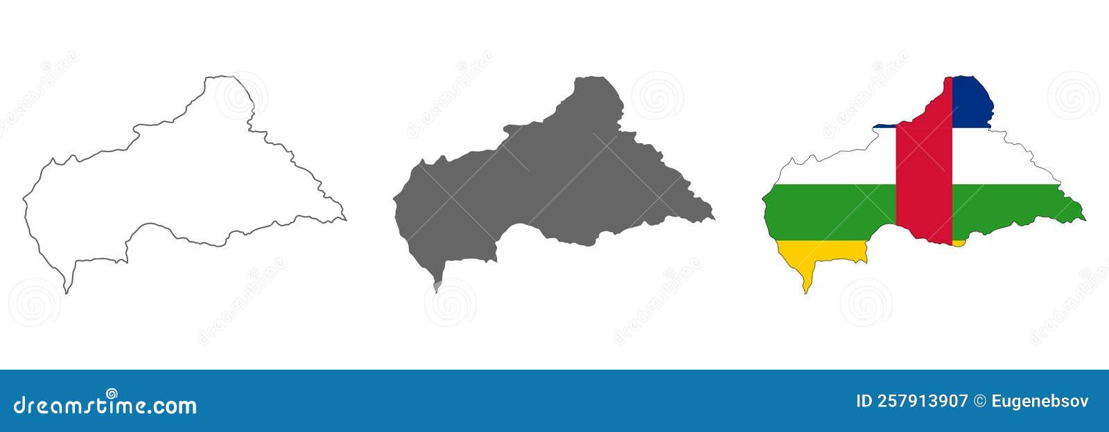 Highly Detailed Central African Republic Map With Borders Isolated On