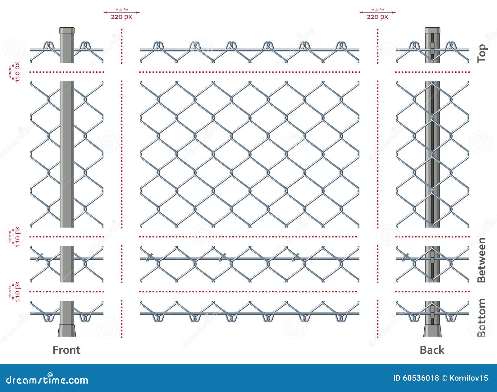 Highly Detailed Chain-link Fence with No Gradients, Seamless after ...