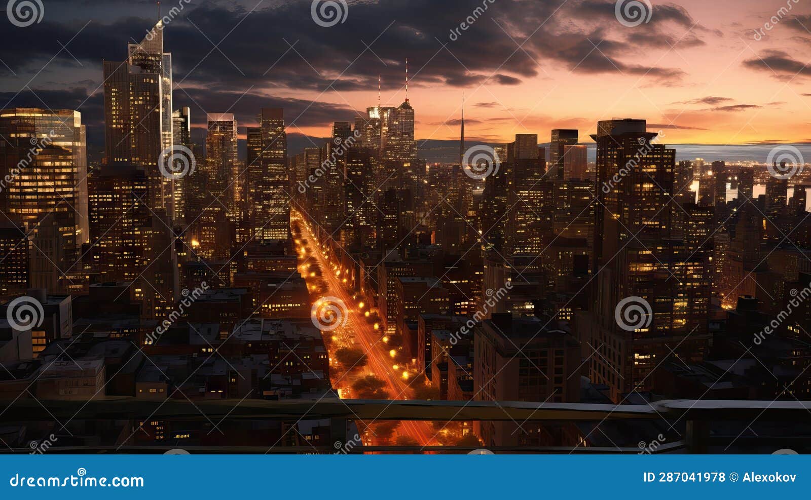 Highly Detailed City View AI Generated AI Generated Stock Illustration ...