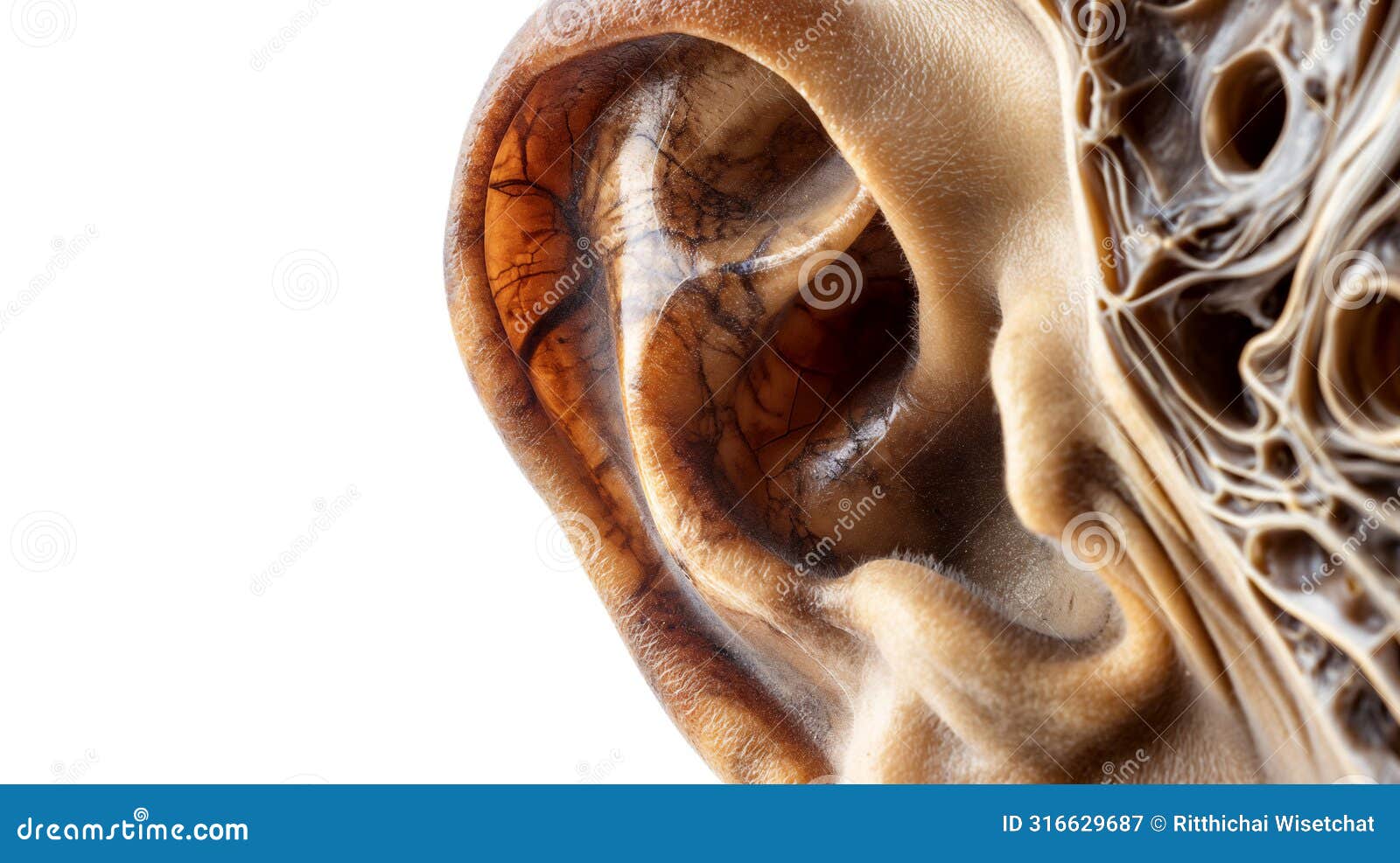 A Highly Detailed Close-up Of A Human Ear, Showcasing Intricate ...