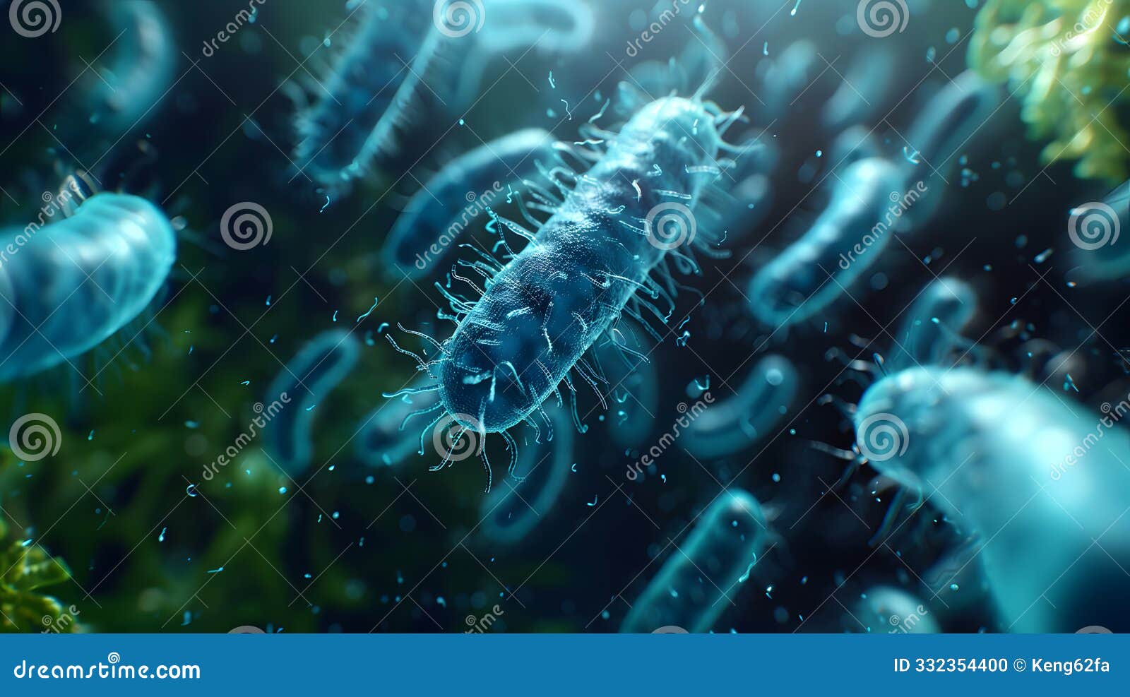 A Highly Detailed, Close-up View of Bacteria Seen Under a Microscope ...