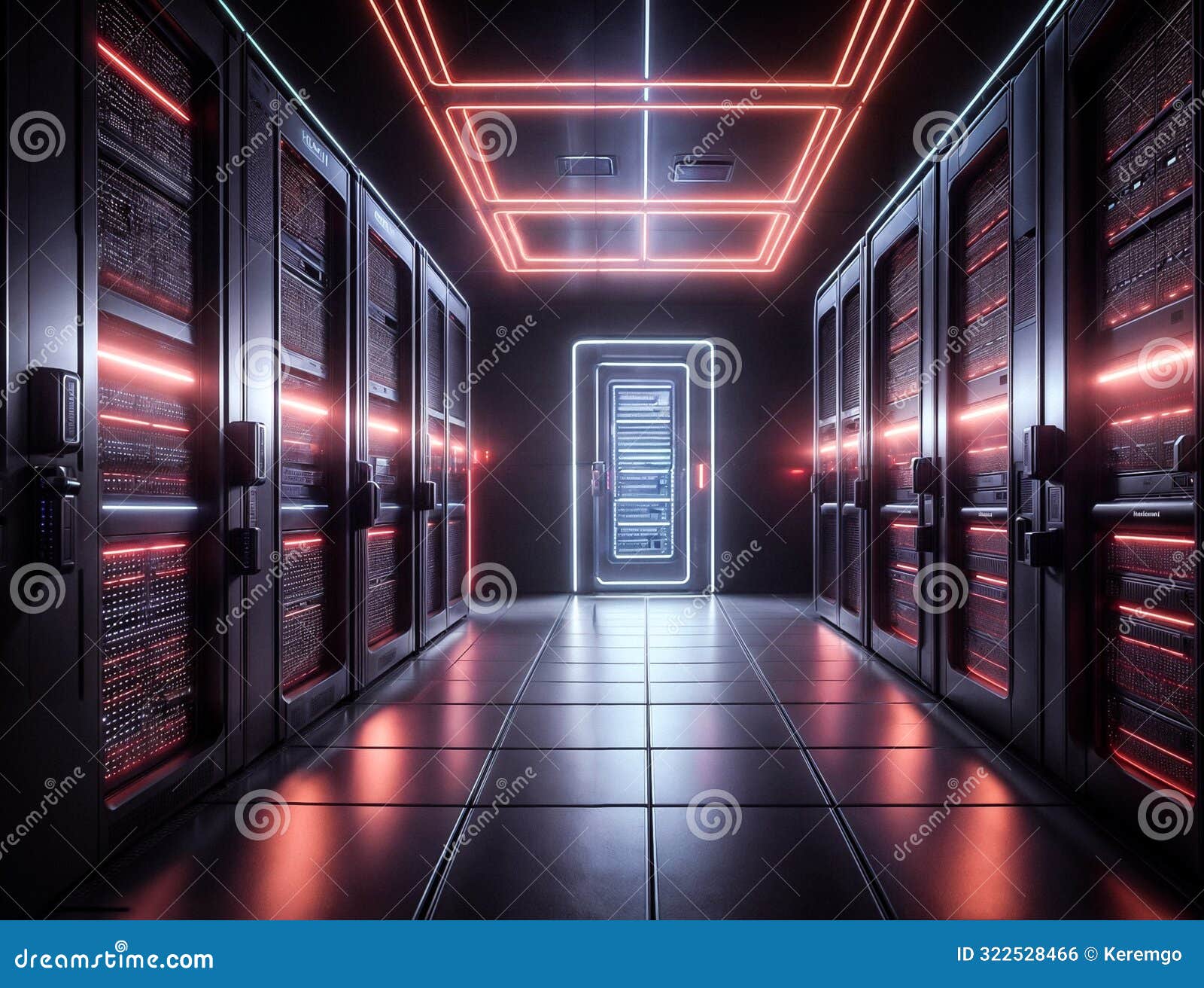 Highly Detailed Computer Room Features High Tech Hardware Stock ...