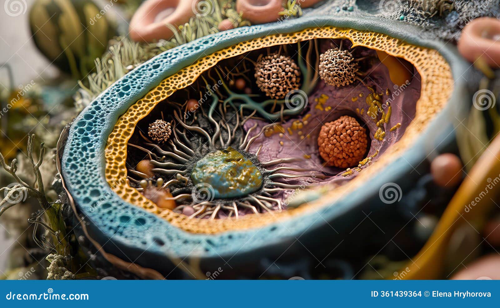 Highly Detailed Cross-section of a Bacterial Cell Showcasing Internal ...