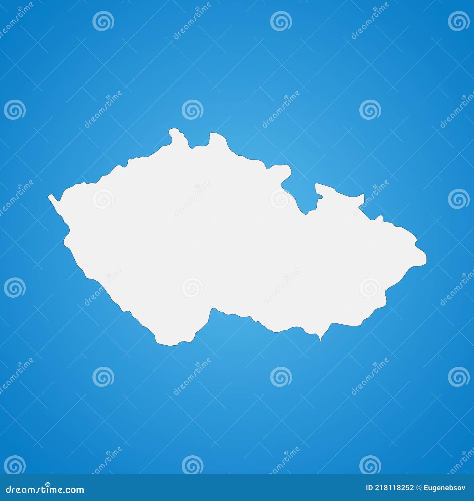 Highly Detailed Czechia Map with Borders Isolated on Background Stock ...