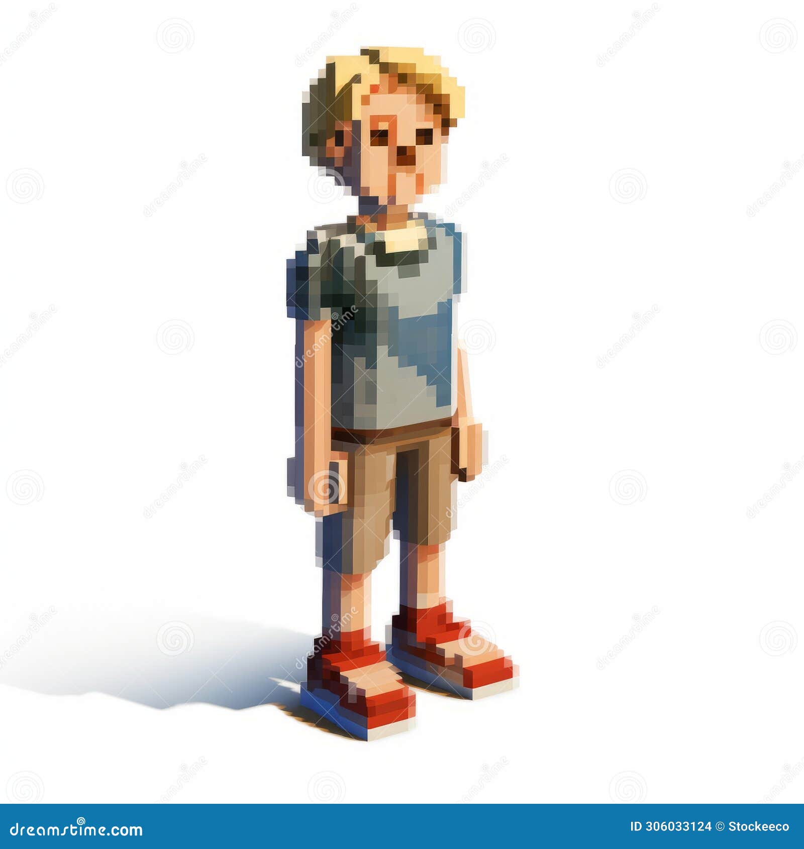 Highly Detailed 2d Character Model of a Pixelated Boy Stock ...