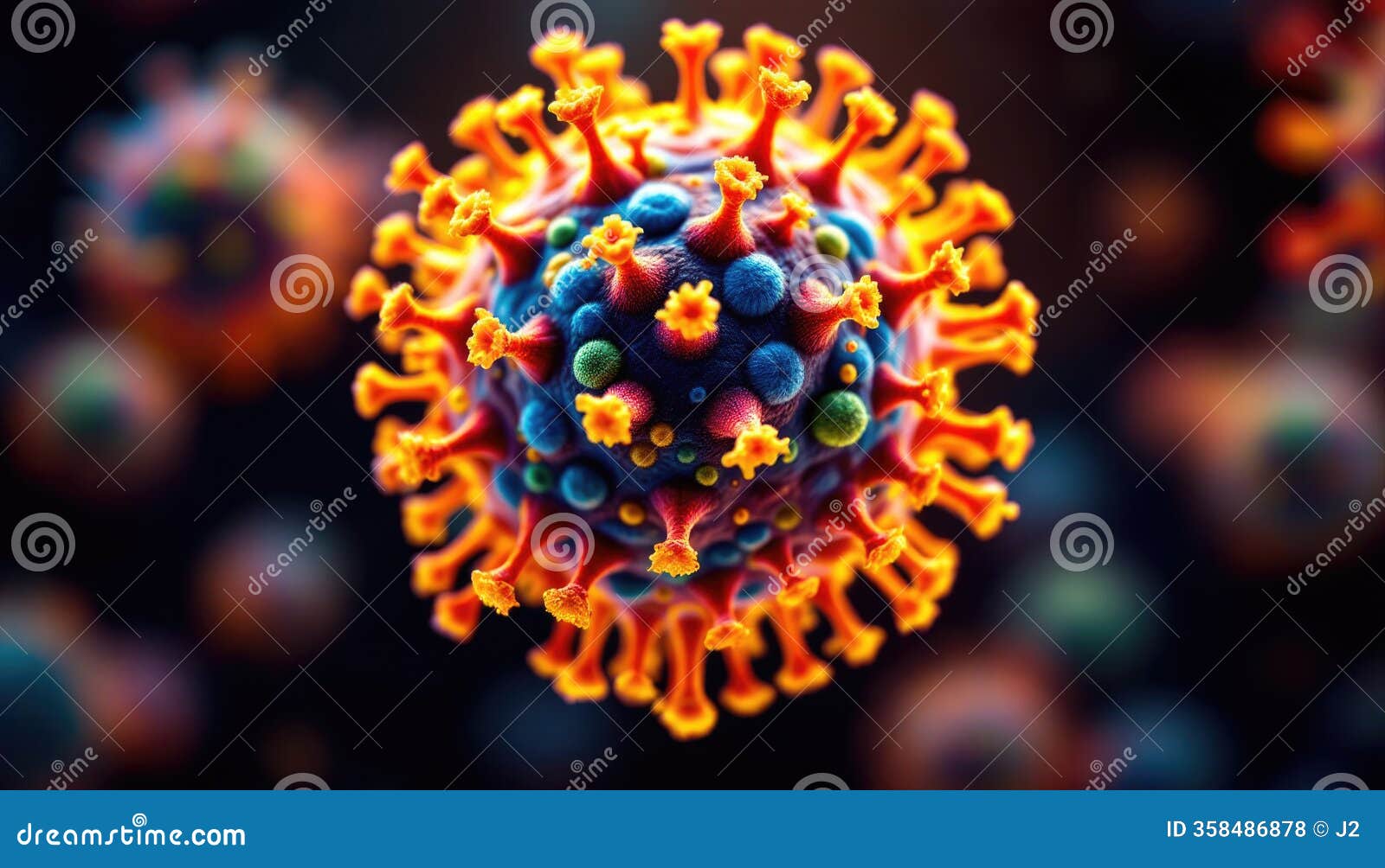 Highly Detailed 3d Model of Coronavirus Structure with Spike Proteins ...