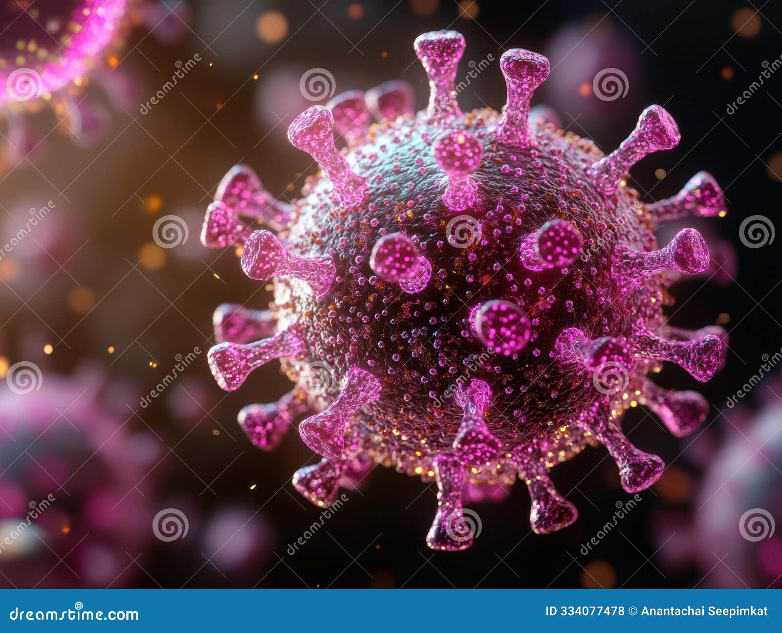 A Highly Detailed 3D Model of Pink Virus Particles, Focusing on Their ...
