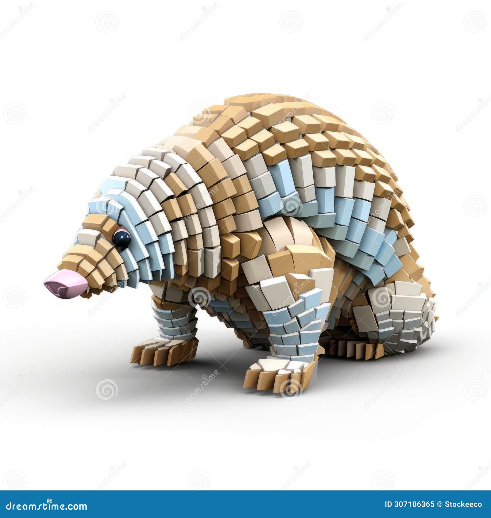 Highly Detailed 3d Pixel Cartoon Armadillo with Multilayered Irregular ...