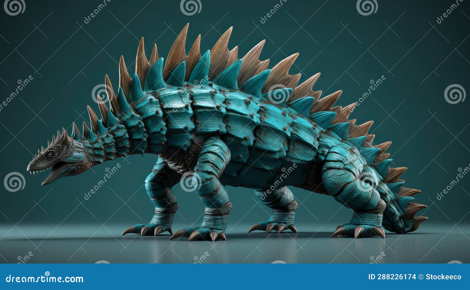 Highly Detailed 3d Render of a Blue Stegosaurus Sculpture Stock ...