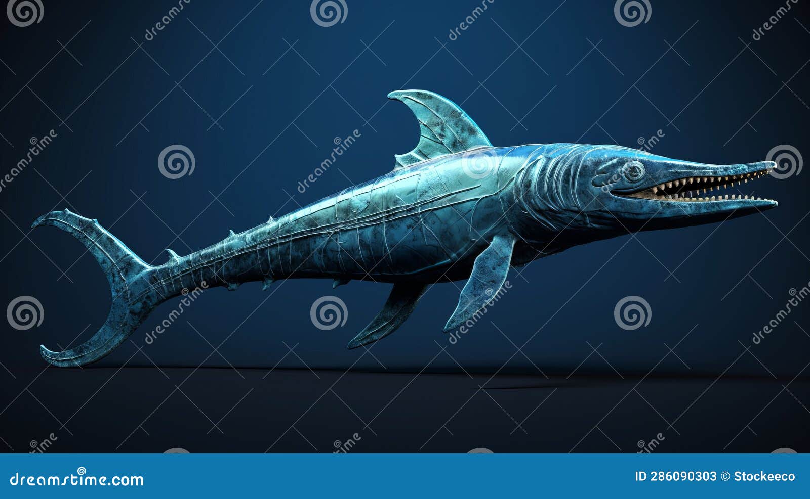 3D Rendering Ichthyosaur Shonisaurus On White Royalty-Free Stock Image ...