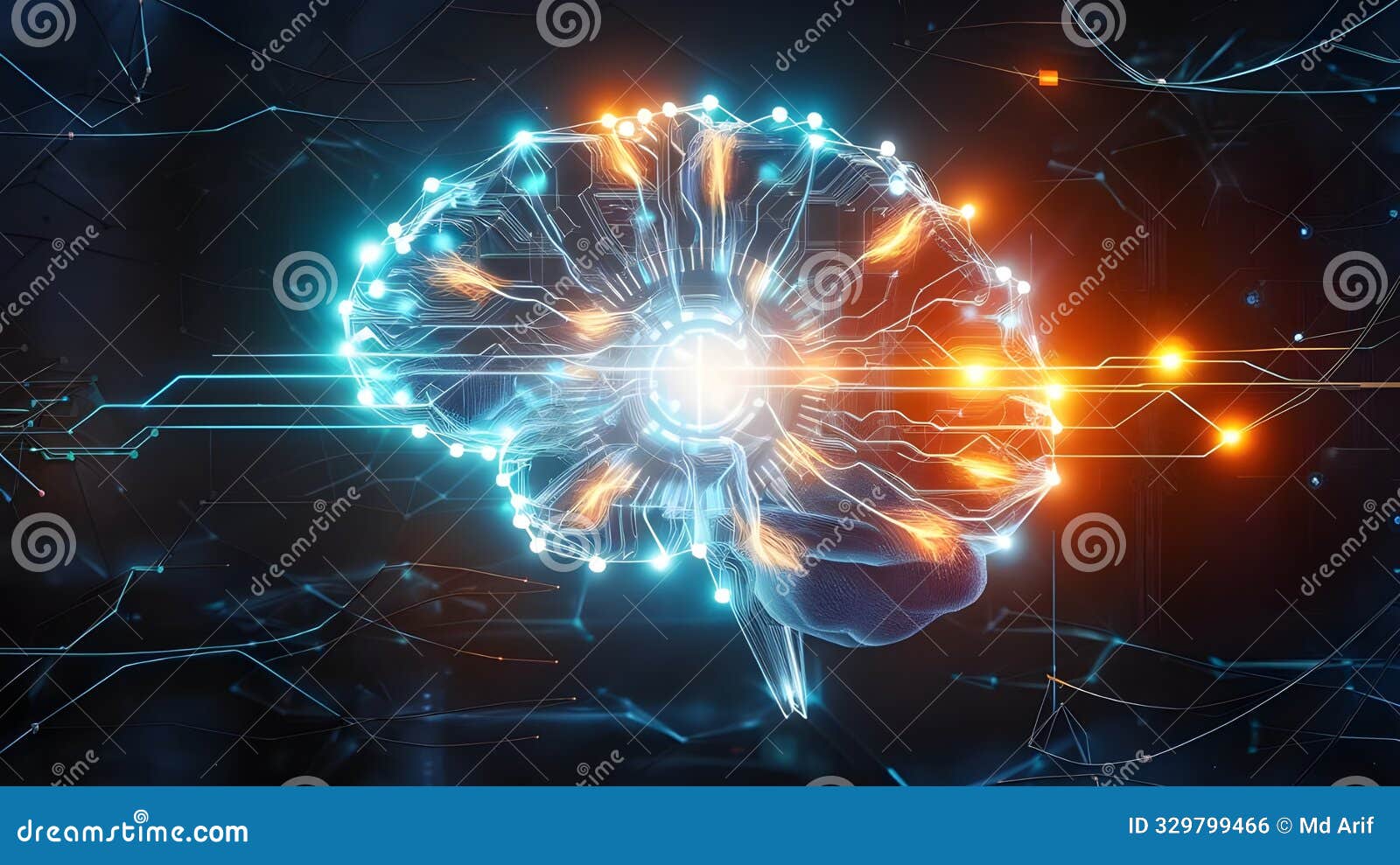 Neural Network in Action stock illustration. Illustration of font ...