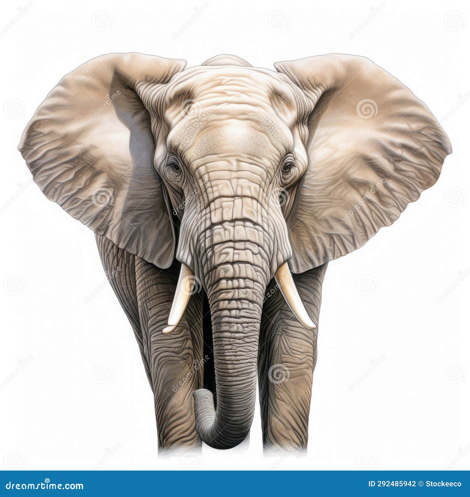 Highly Detailed Elephant Portrait in Hyperrealistic Style Stock ...