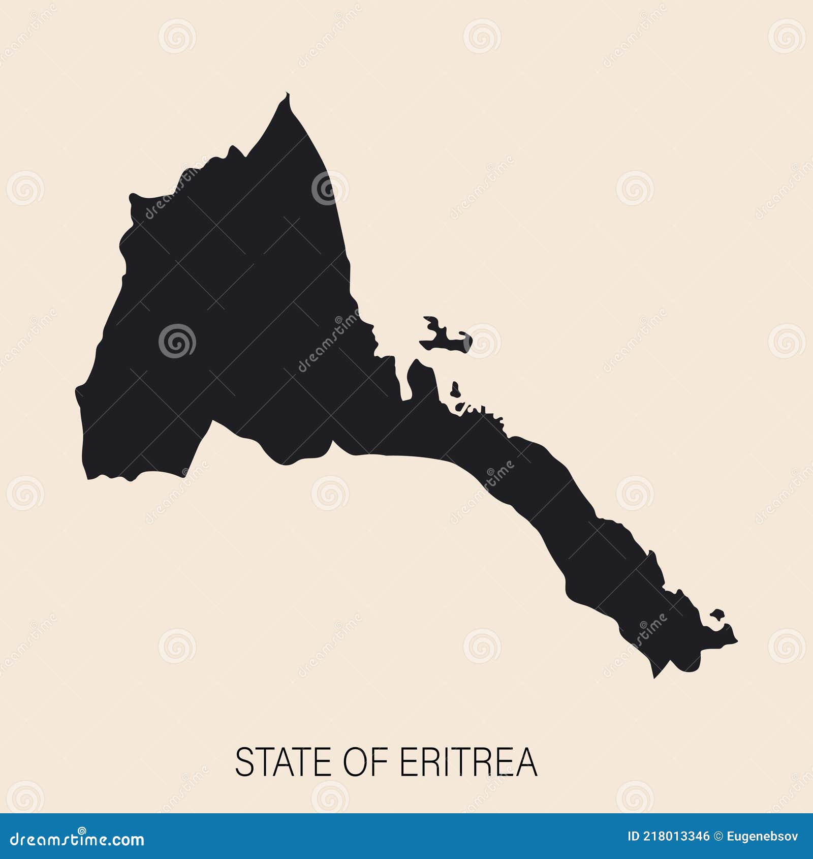 Highly Detailed Eritrea Map with Borders Isolated on Background Stock ...