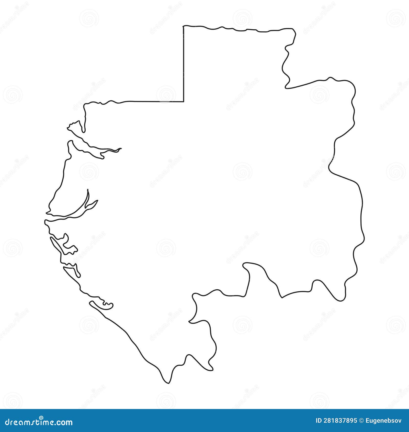 Detailed Gabon Map Collection With Outline, Silhouette, Provinces, And ...