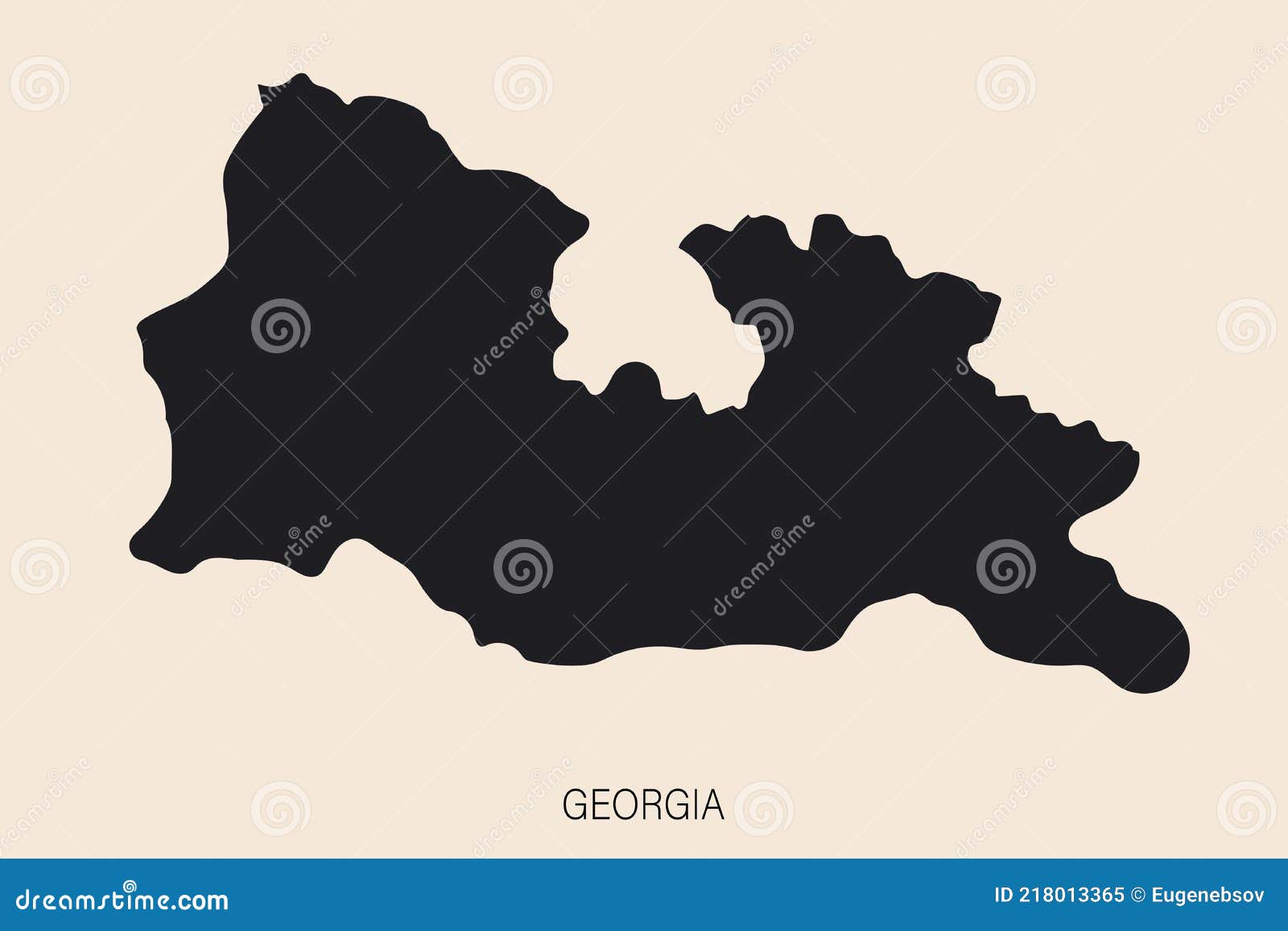 Highly Detailed Georgia Map with Borders Isolated on Background Stock ...