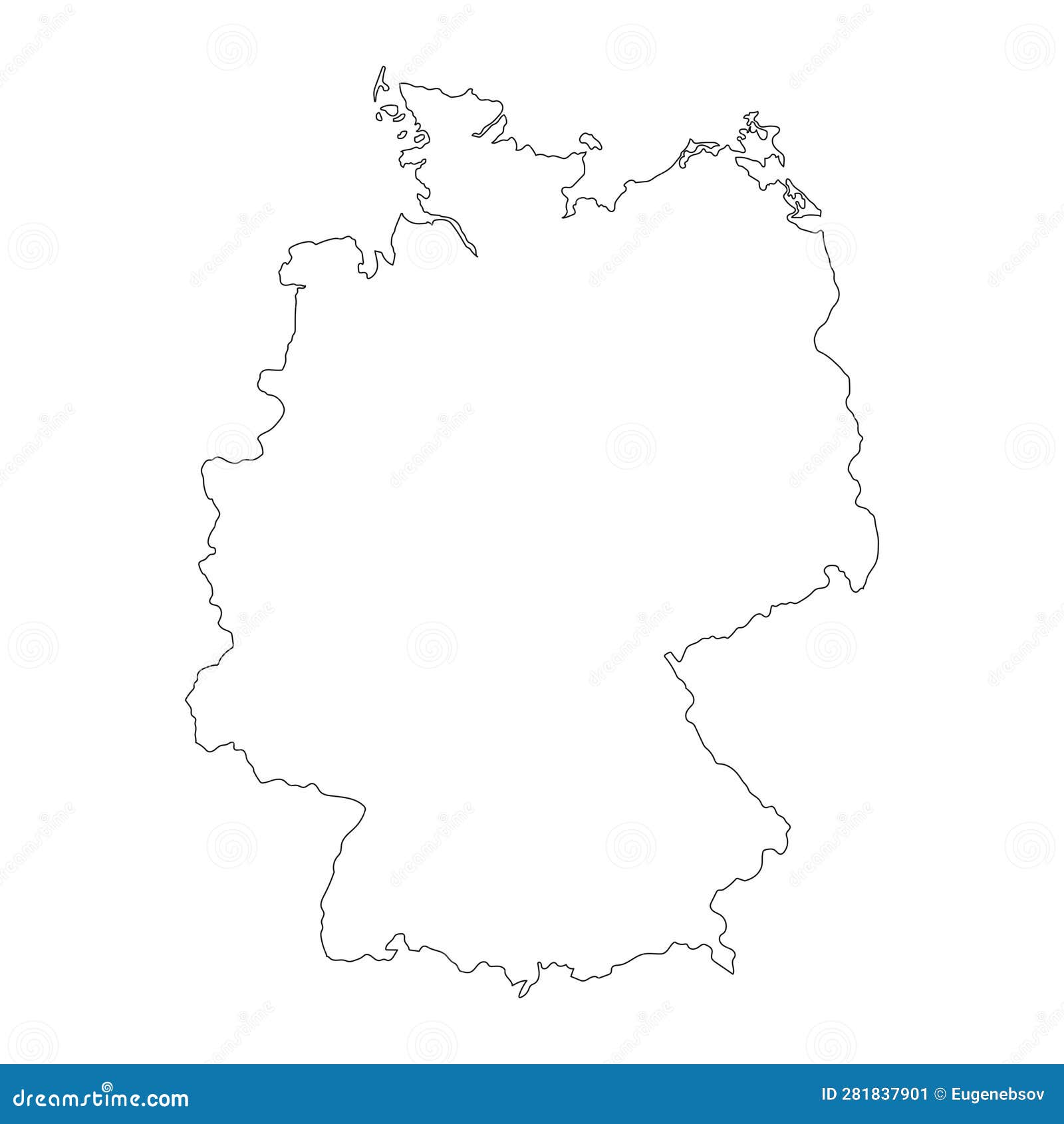 Highly Detailed Germany Map with Borders Isolated on Background Stock ...