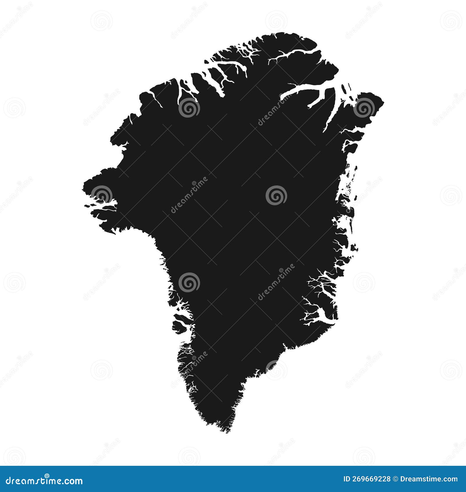 Highly Detailed Greenland Map with Borders Isolated on Background Stock ...