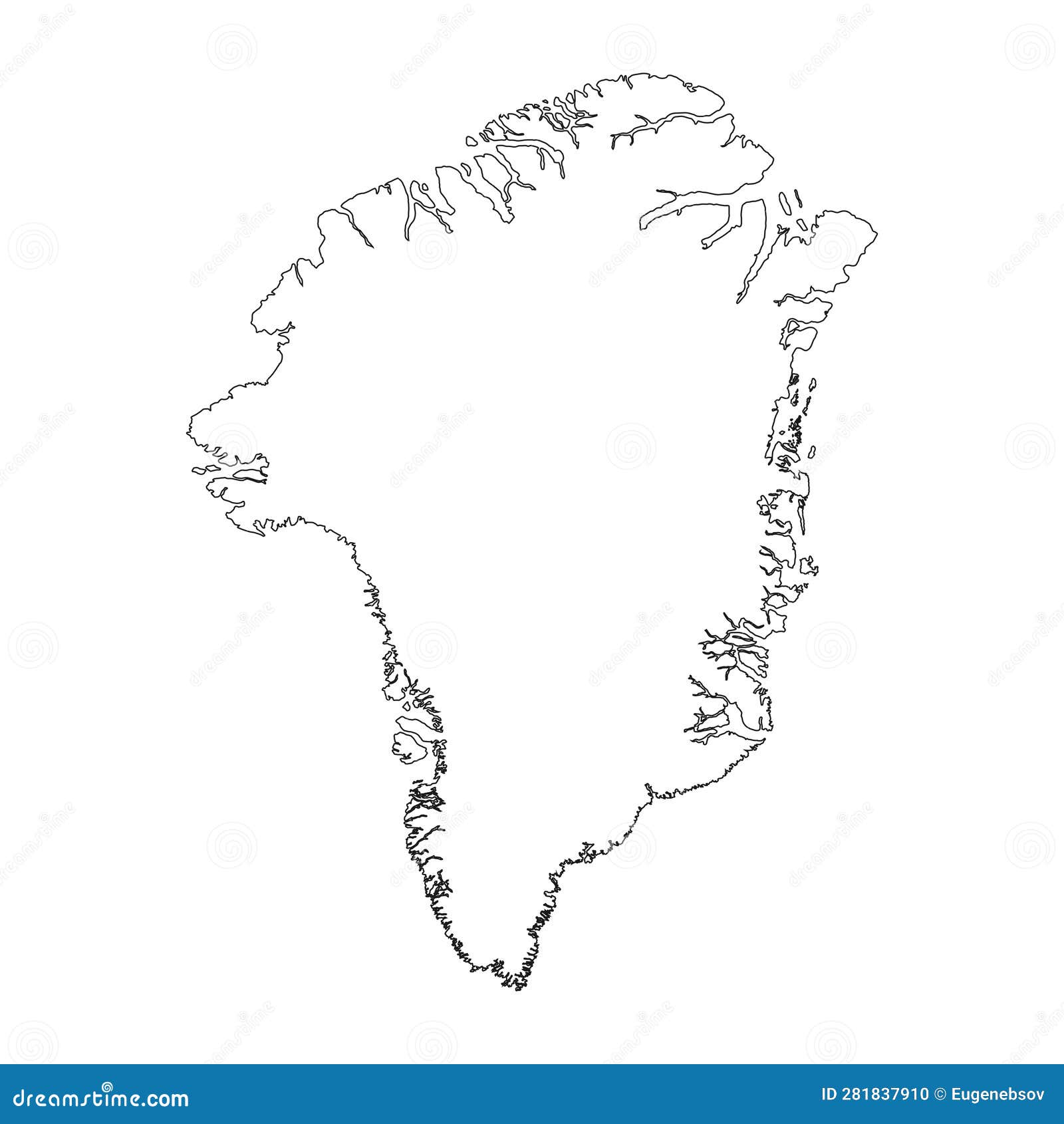 Highly Detailed Greenland Map With Borders Isolated On Background ...