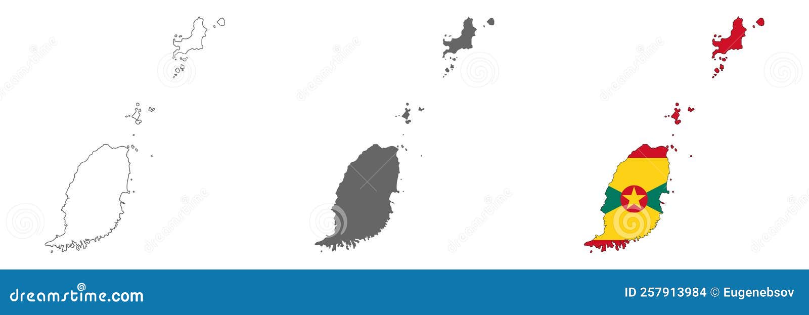 Grenada Map In 3D. 3d Map With Borders Of Regions. Stock Illustration ...