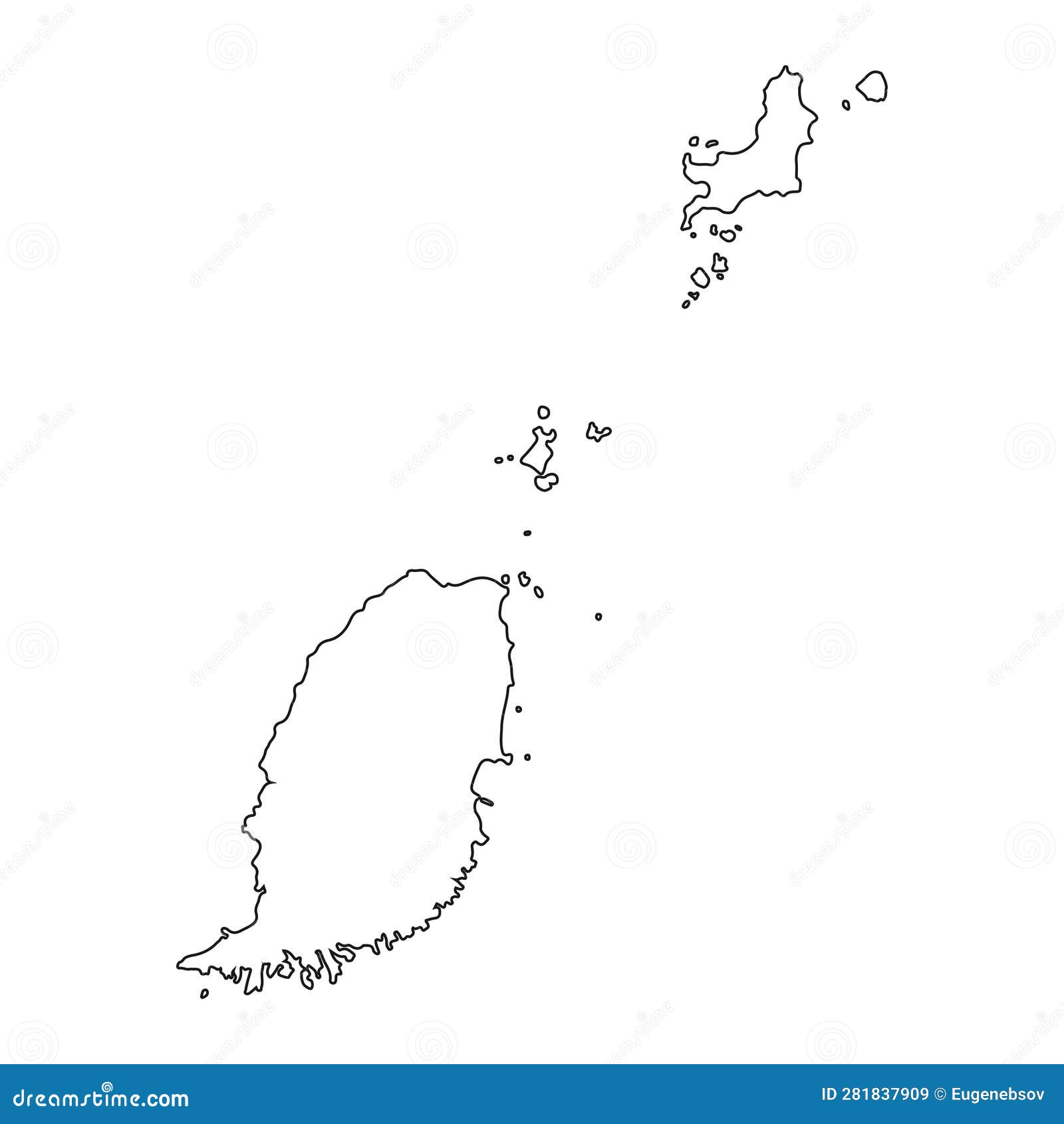 Grenada Map In 3D. 3d Map With Borders Of Regions. Stock Illustration ...