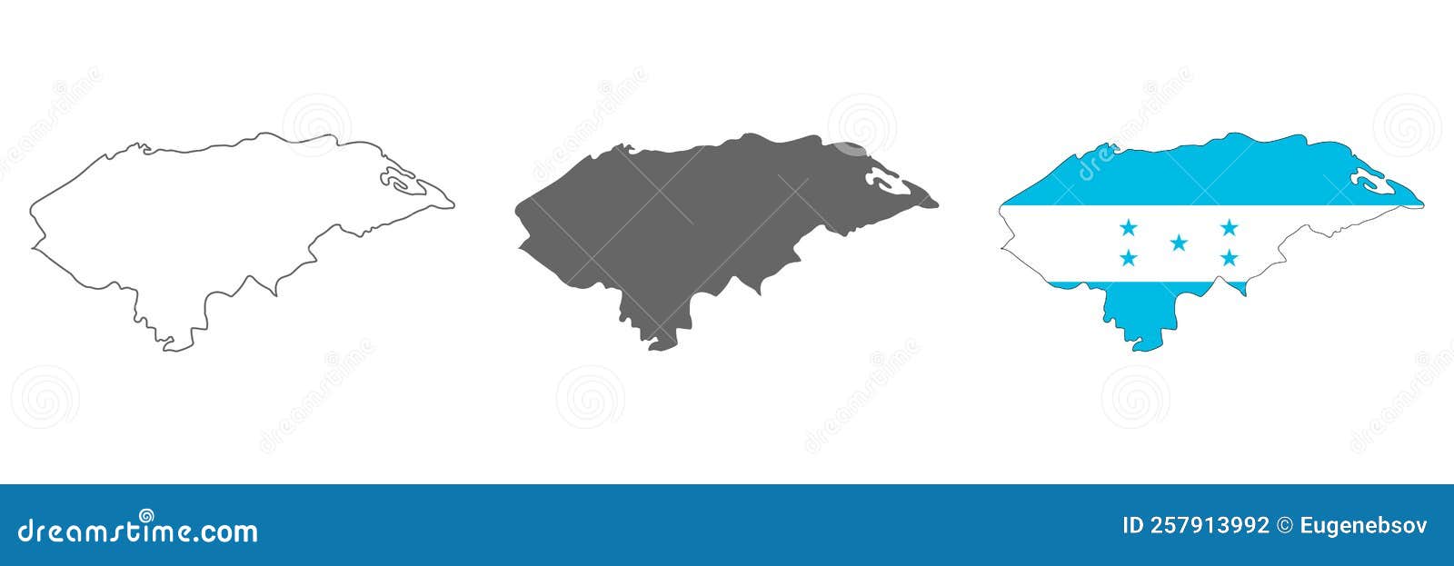 Highly Detailed Honduras Map with Borders Isolated on Background Stock ...