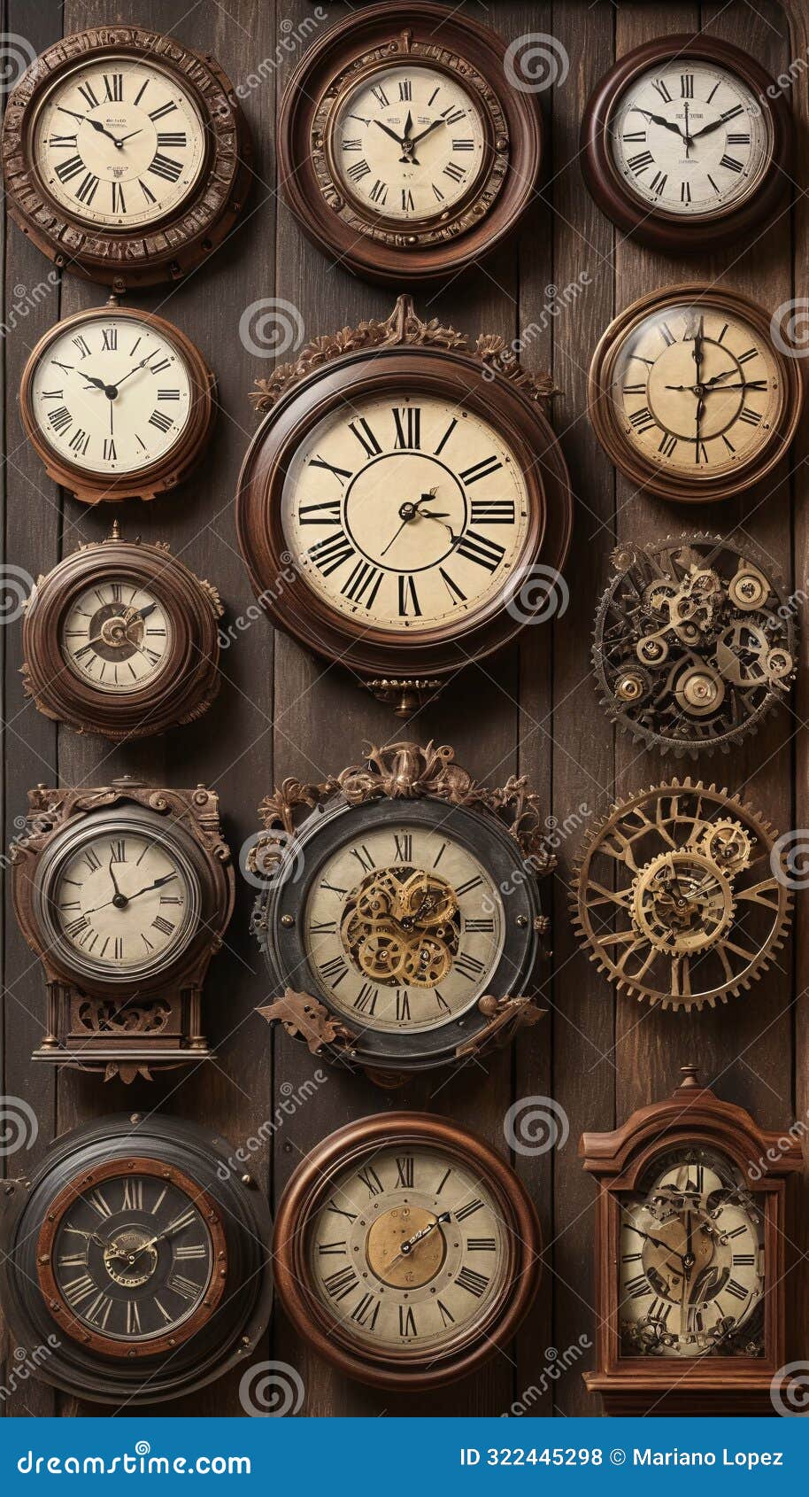 A Highly Detailed Image of Clocks Stock Illustration - Illustration of ...