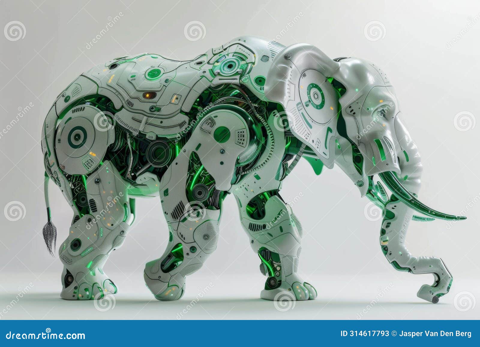 Futuristic Robotic Elephant, Technology Concept Stock Illustration ...
