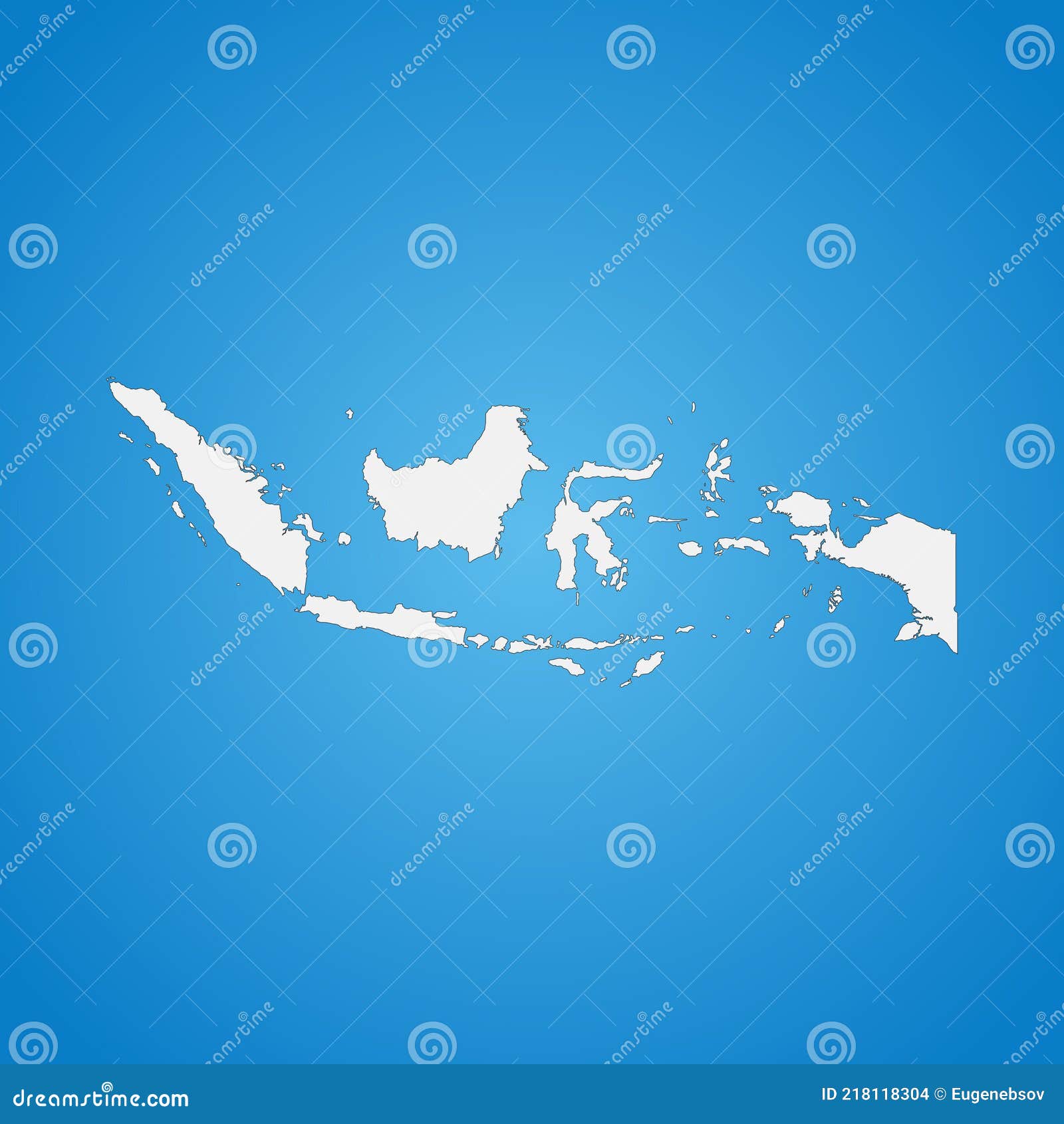 Highly Detailed Indonesia Map with Borders Isolated on Background Stock ...