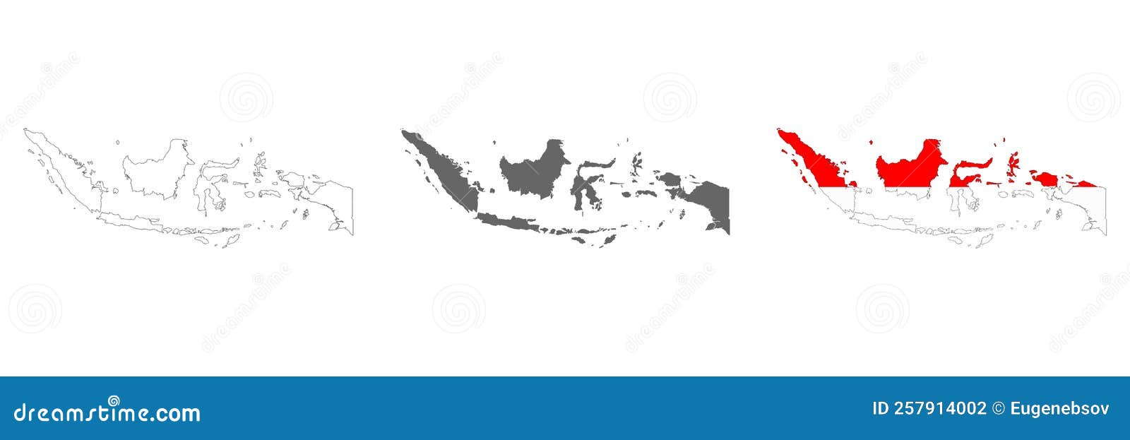 Highly Detailed Indonesia Map With Borders Isolated On Background ...