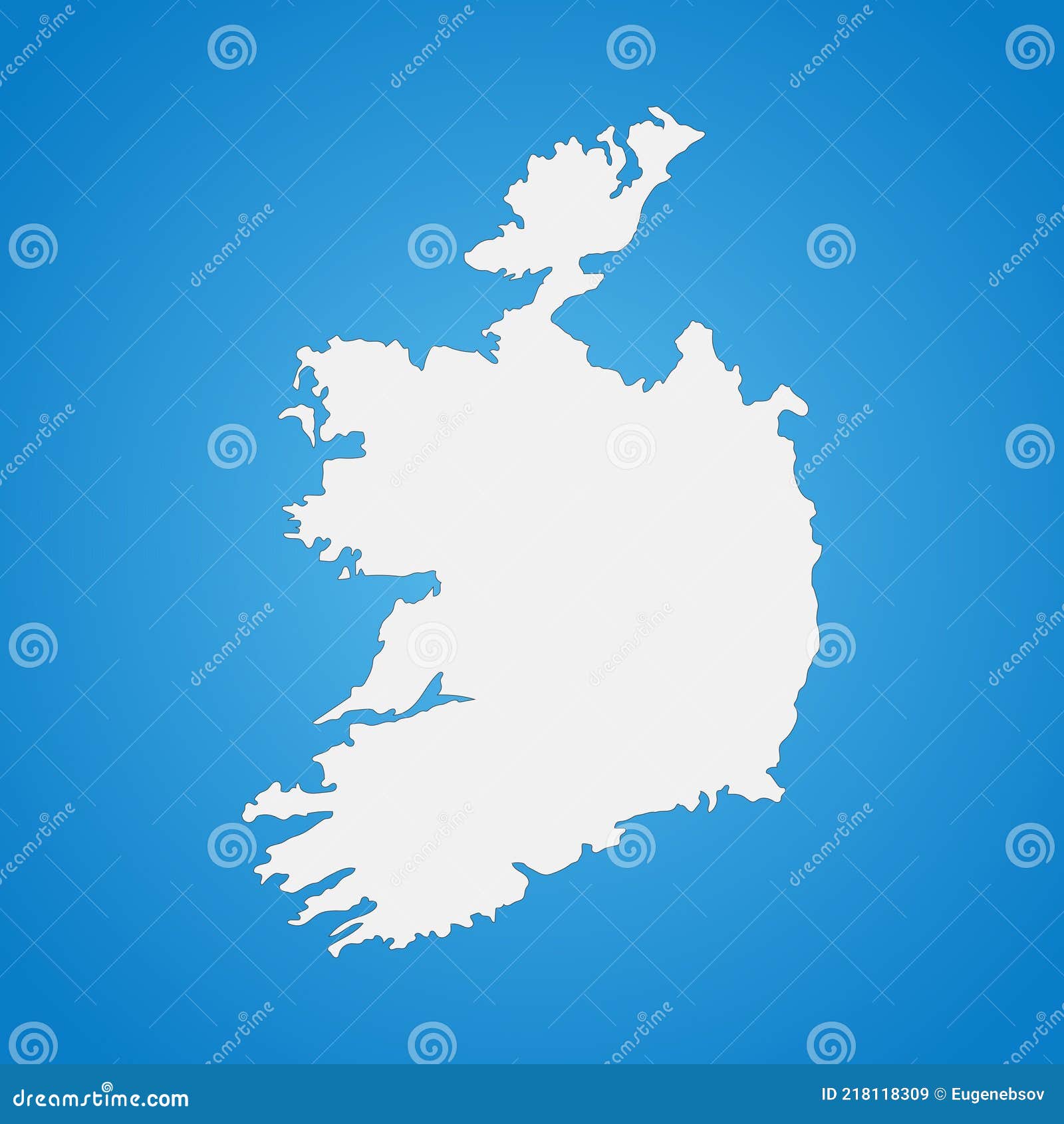 Highly Detailed Ireland Map with Borders Isolated on Background Stock ...