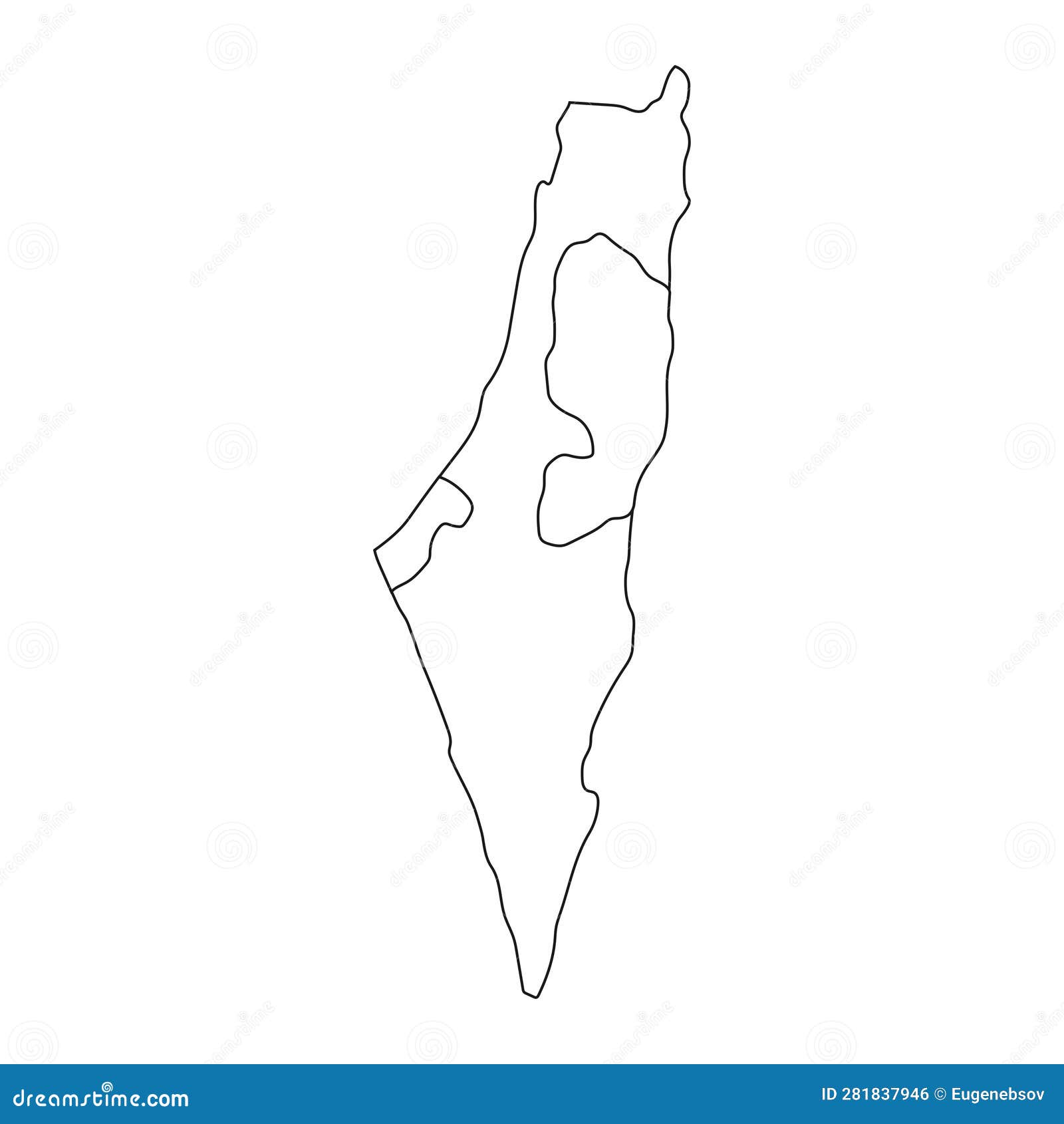 Map Of Israel, Map And Borders, Hand Drawn, Reliefs And Lakes Stock ...