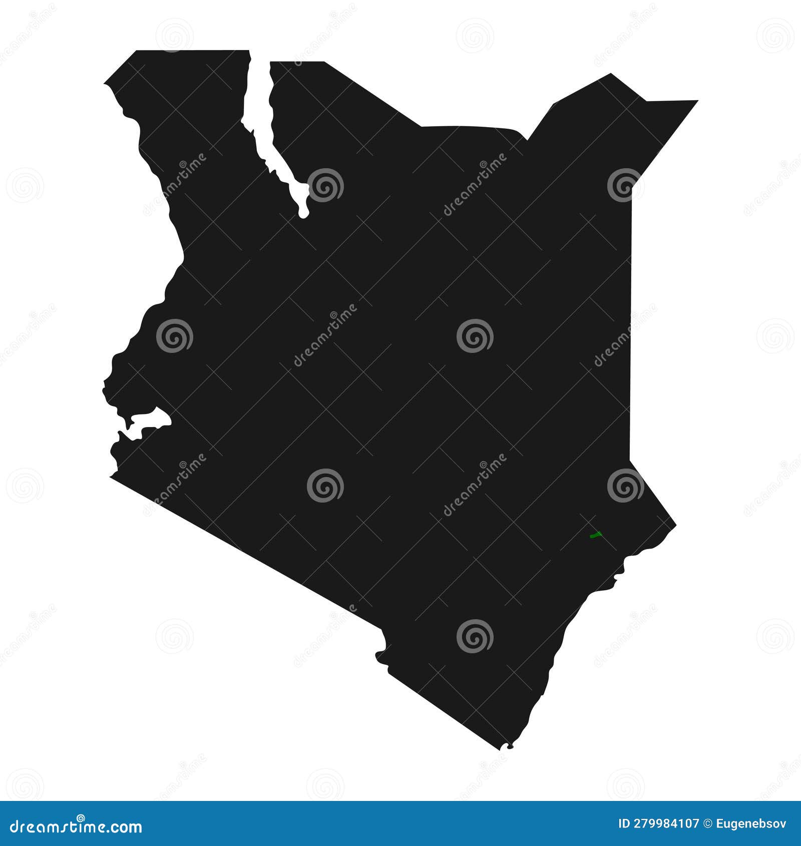 Highly Detailed Kenya Map with Borders Isolated on Background Stock ...