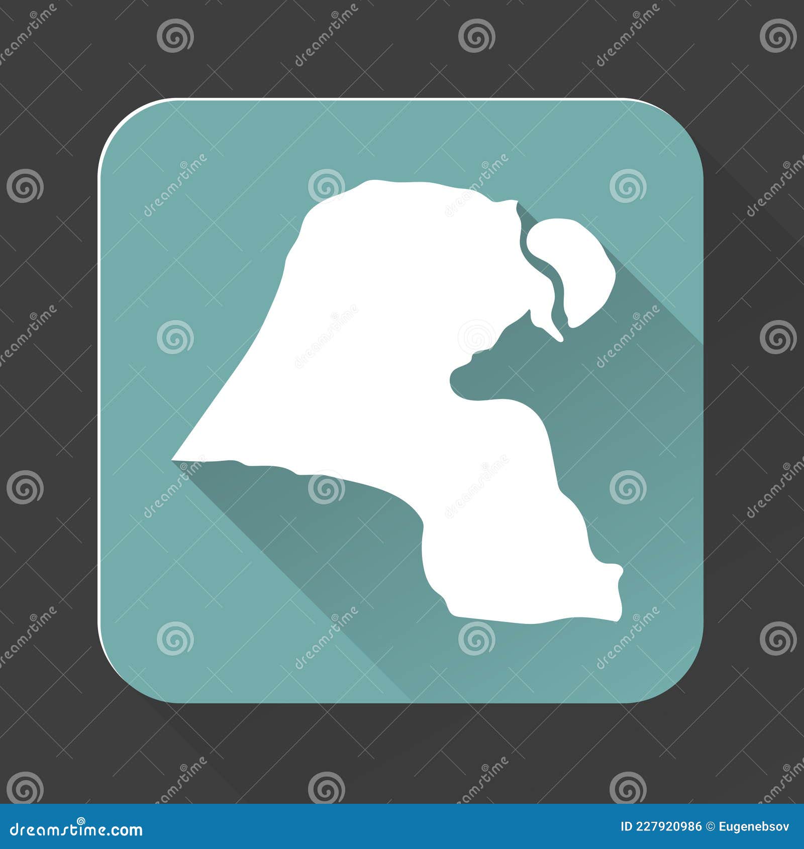 Highly Detailed Kuwait Map with Borders Isolated on Background Stock ...