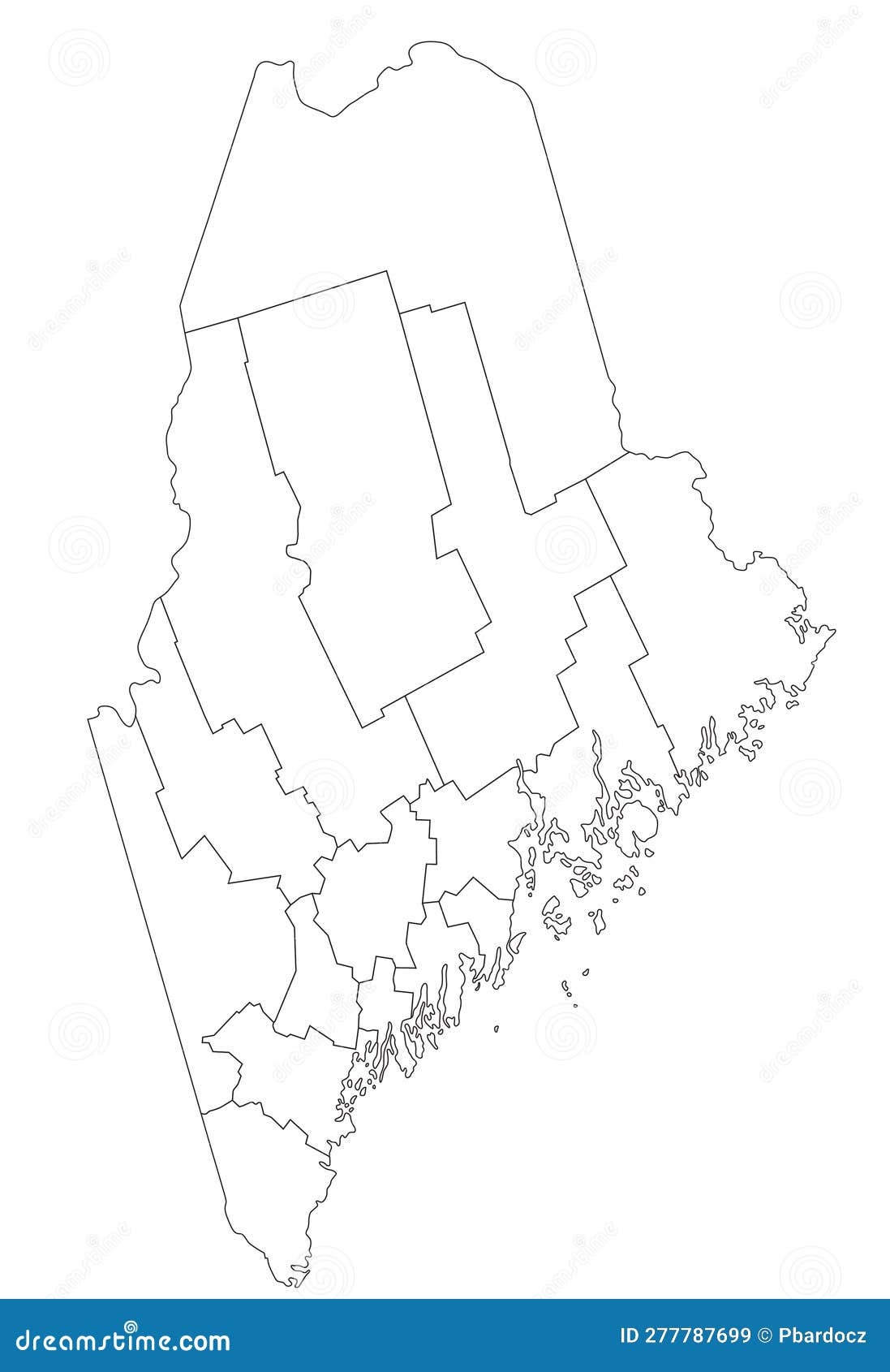 Detailed Maine Silhouette Map. Cartoon Vector | CartoonDealer.com ...