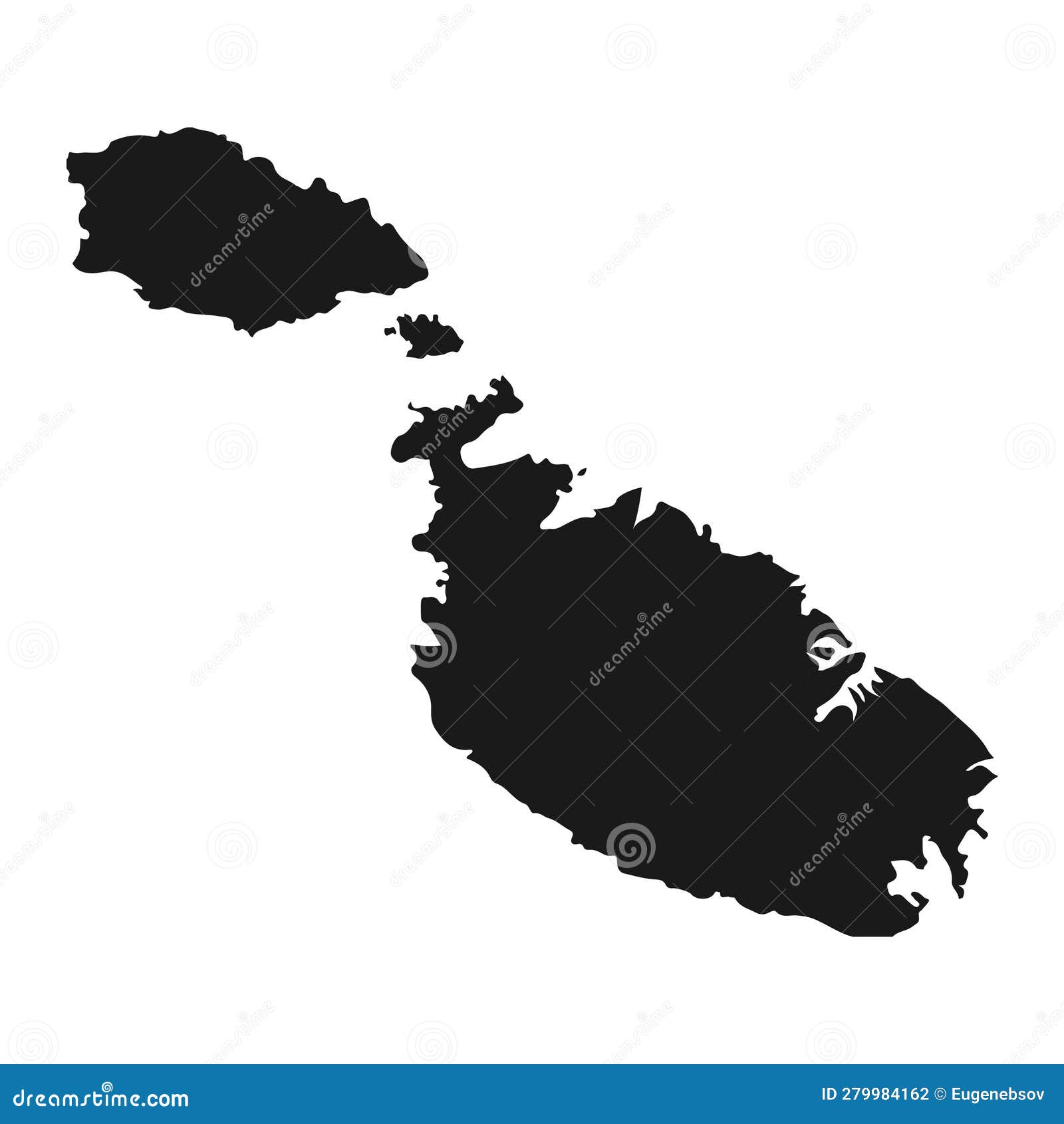 Highly Detailed Malta Map with Borders Isolated on Background Stock ...