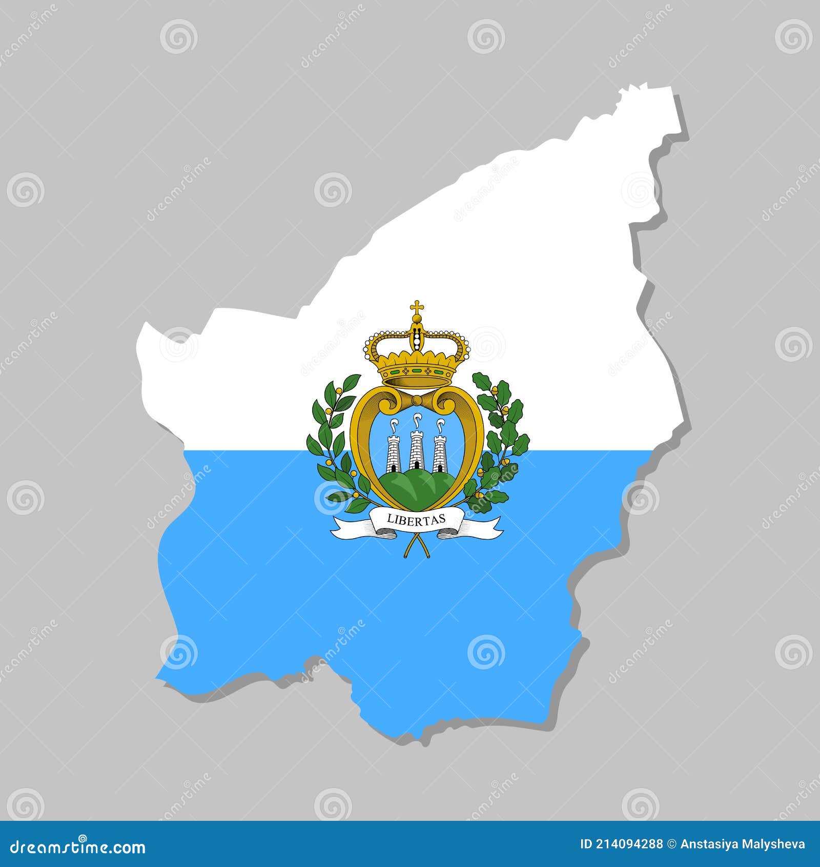 Highly Detailed Map San Marino Of With Flag Stock Vector Illustration
