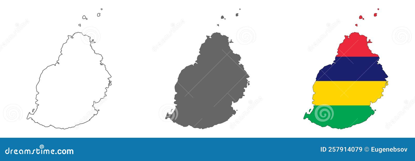 Mauritius Map In 3D. 3d Map With Borders Of Regions. Royalty-Free ...